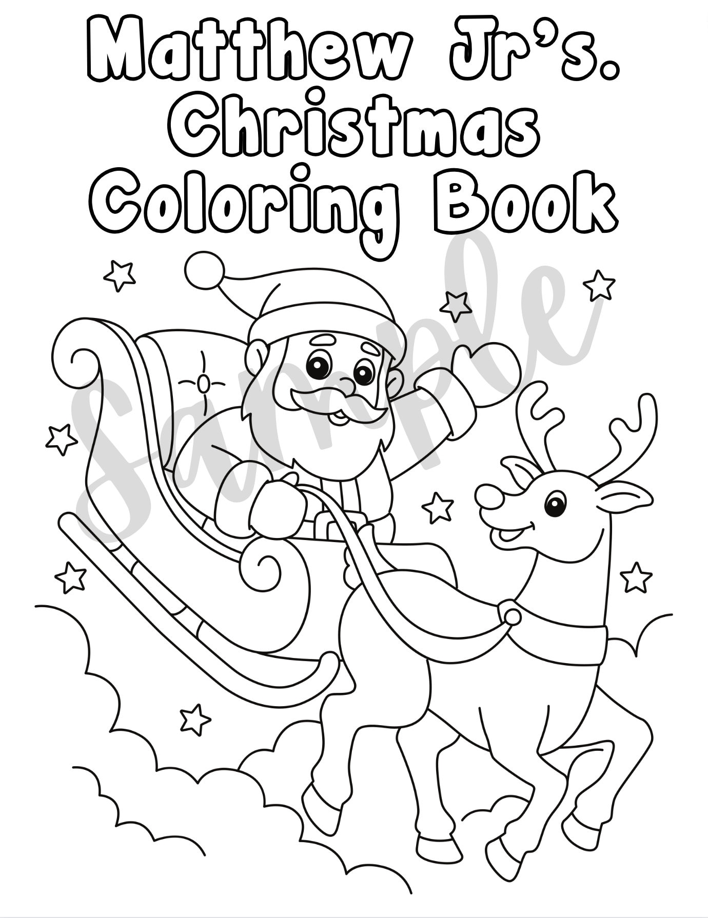 Set of 12 Customizable Christmas Coloring Pages, Count Down to ...