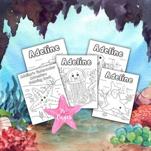 Set of 15 Customizable Under the Sea Coloring Pages, Ocean Birthday ...