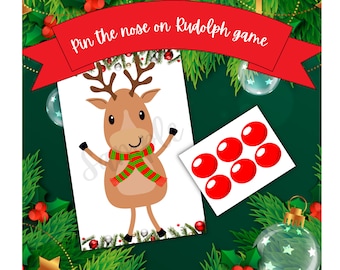 Instant Download. "pin the NOSE on Rudolph" Game Set for a Holiday ...