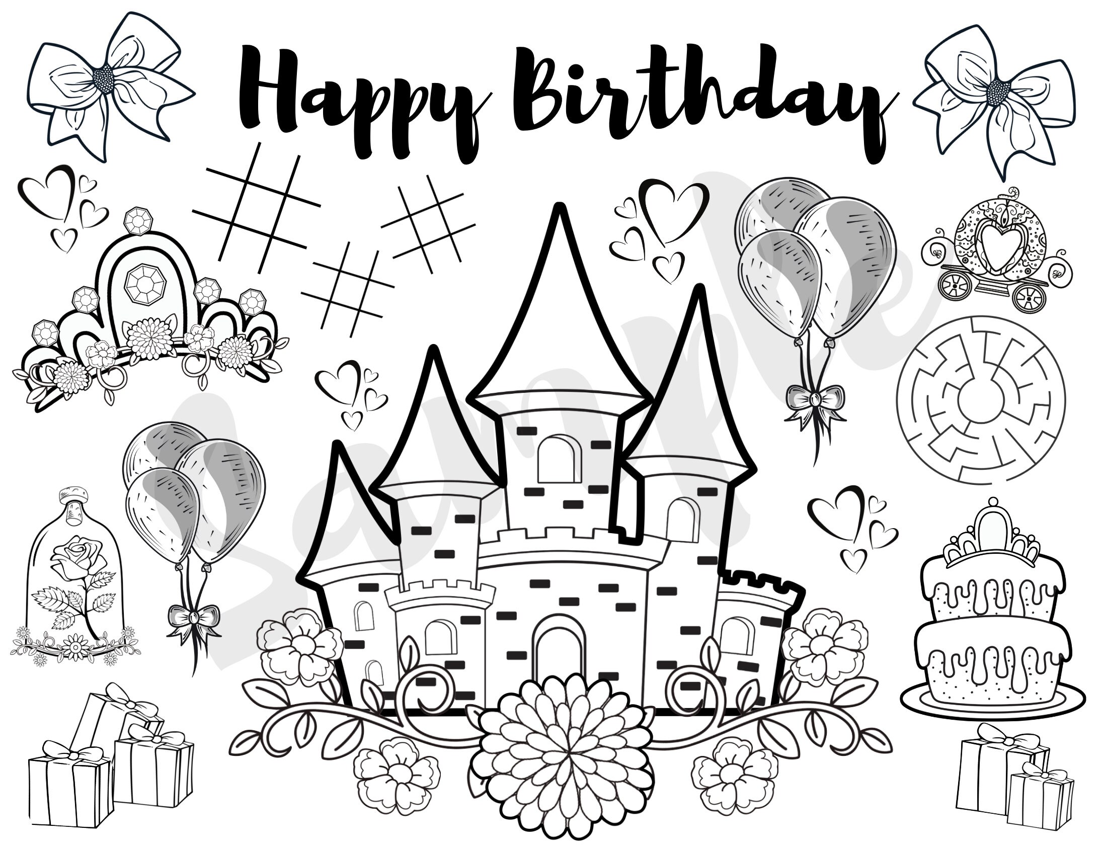 Happy Birthday Princess Printable, Princess Theme, Princess Party ...