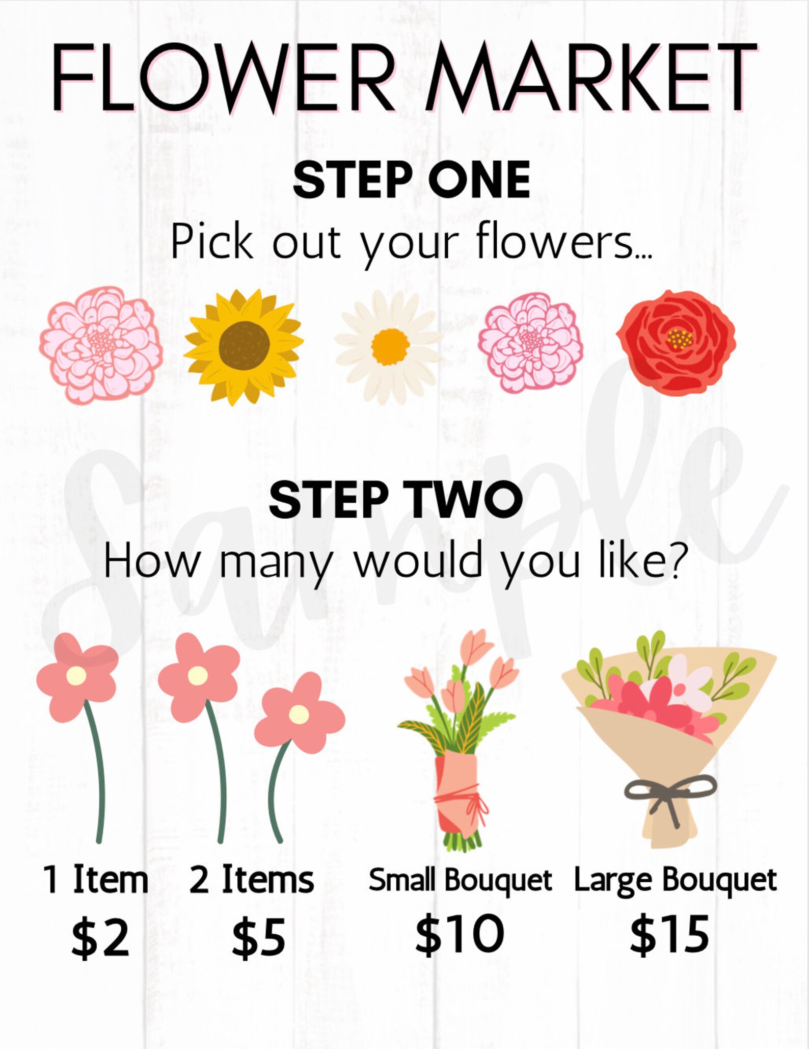 Flower Market Pretend Play Printable Dramatic Play Flower - Etsy