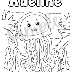 Set of 15 Customizable Under the Sea Coloring Pages, Ocean Birthday ...
