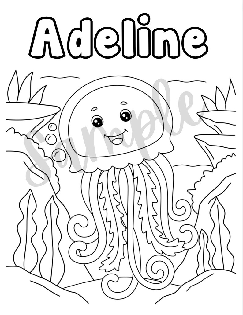 Set of 15 Customizable Under the Sea Coloring Pages Ocean - Etsy