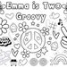 Customizable Two Groovy Printable Coloring Page - Etsy