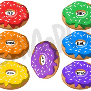 Colors of the Rainbow Printable Donut Worksheet Instant Download Cut ...