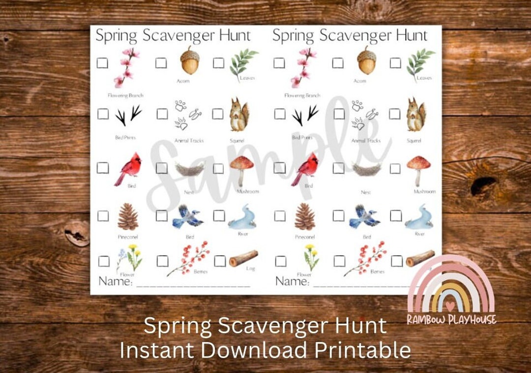 Spring Scavenger Hunt, Homeschool Worksheet, Nature Club, Learning ...