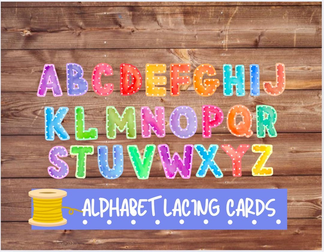 26 Large Alphabet Lacing Cards, Instant Download, Homeschool, ABC ...