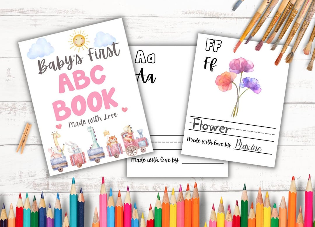 Customizable Baby's First ABC Book, ABC Book, 1st ABC Book, Coloring ...