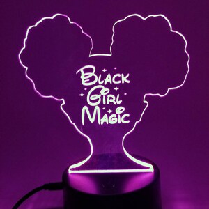 Black Girl Magic Night Light LED Light Color Changing - Etsy