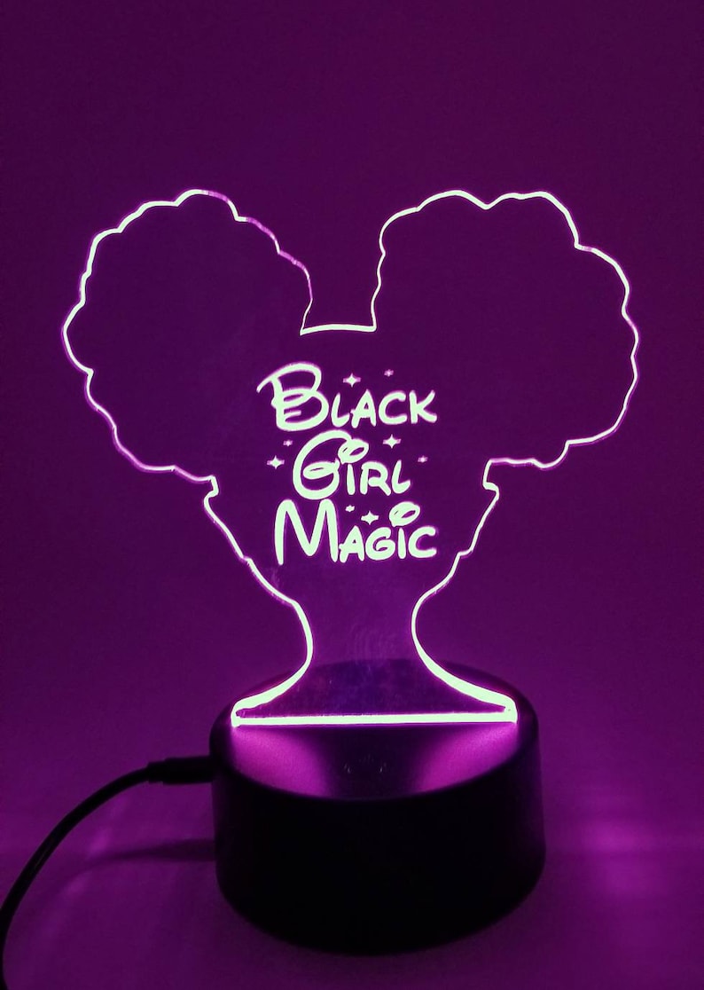 Black Girl Magic Night Light LED Light Color Changing - Etsy