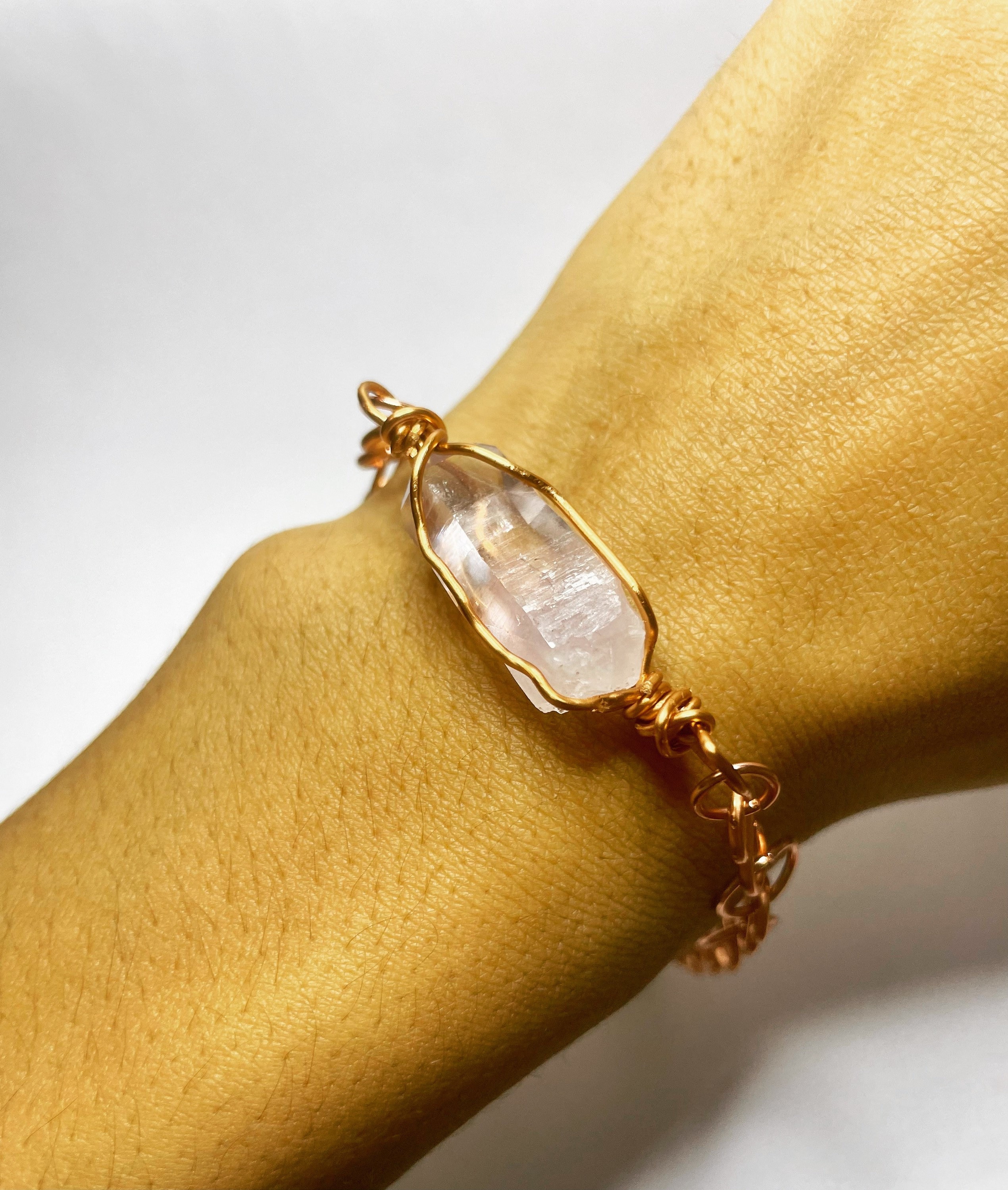 Copper Chain, Wire Wrapped, Crystal Bracelet - Etsy