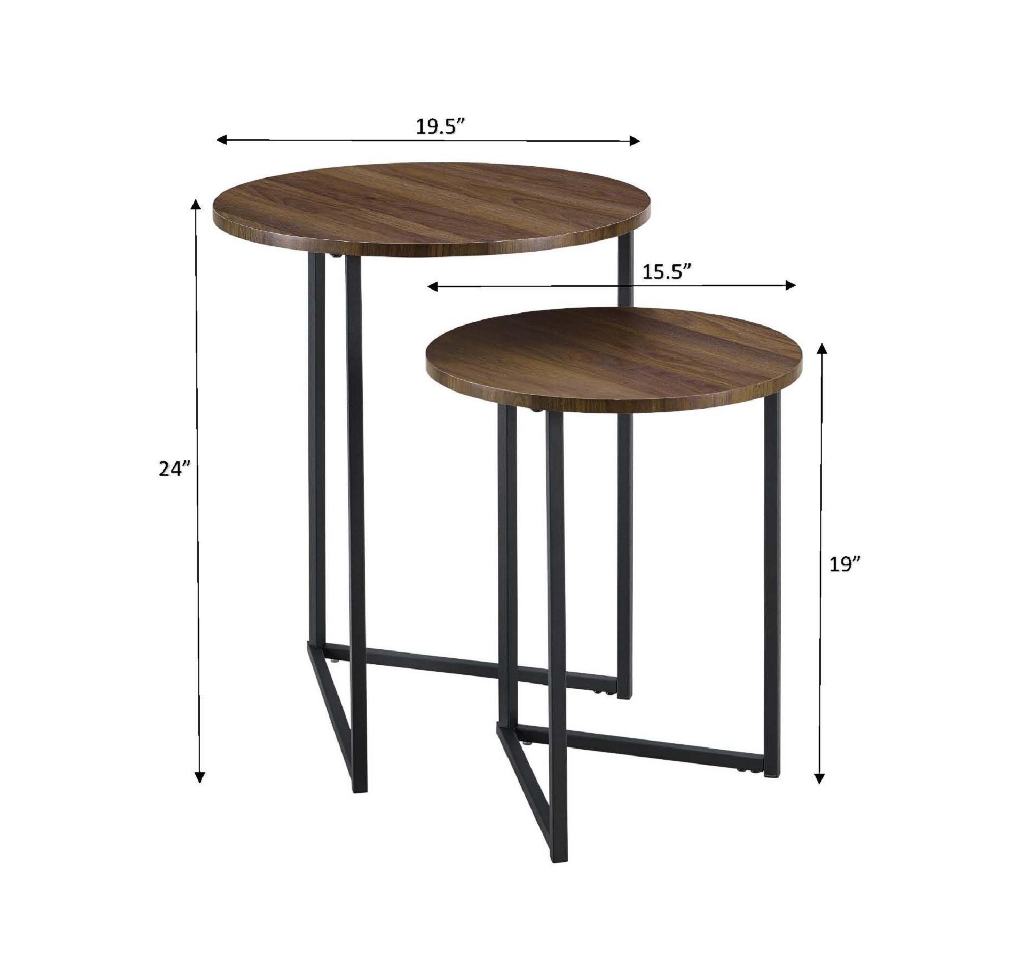 Nesting Side Table Set of 2, Round Table, Coffee Table, End Table, Home ...