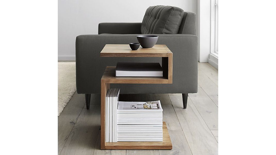 S Side Table S Shaped End Table Solid Wood Side Table - Etsy