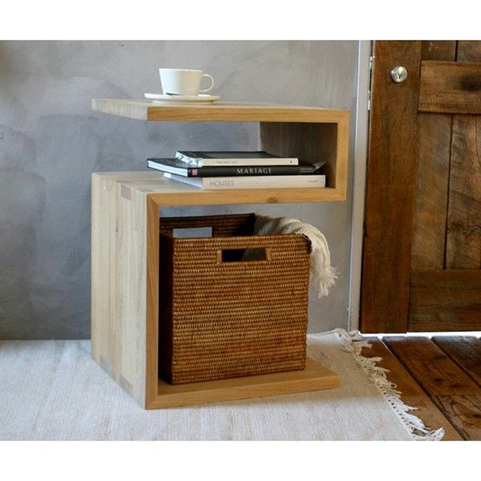 S Side Table S Shaped End Table Solid Wood Side Table - Etsy