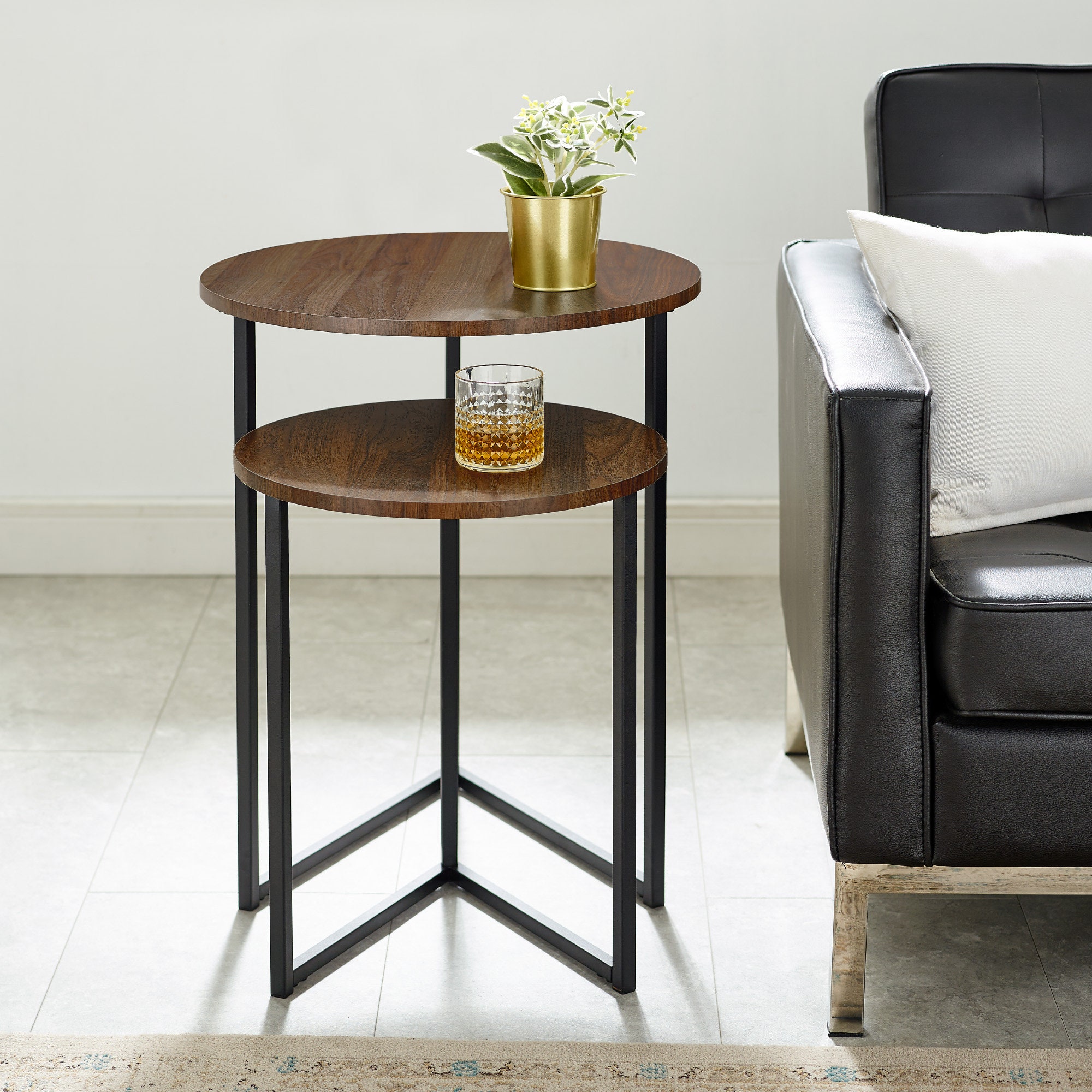 Nesting Side Table Set of 2, Round Table, Coffee Table, End Table, Home ...