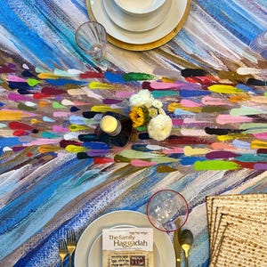 Crossing the Red Sea Passover Tablecloth: Hand-painted Cotton Seder ...