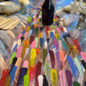 Crossing the Red Sea Passover Tablecloth: Hand-painted Cotton Seder ...