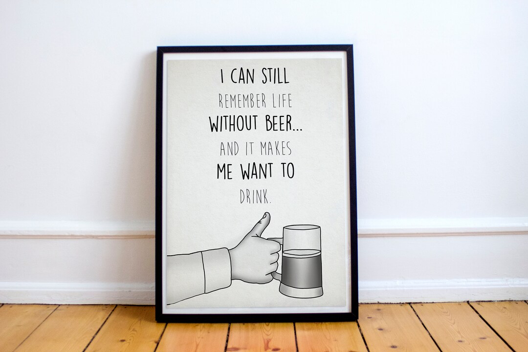 Beer Poster, Beerprint, Beer Lovers, Funny Art, Student Wall Art Poster ...
