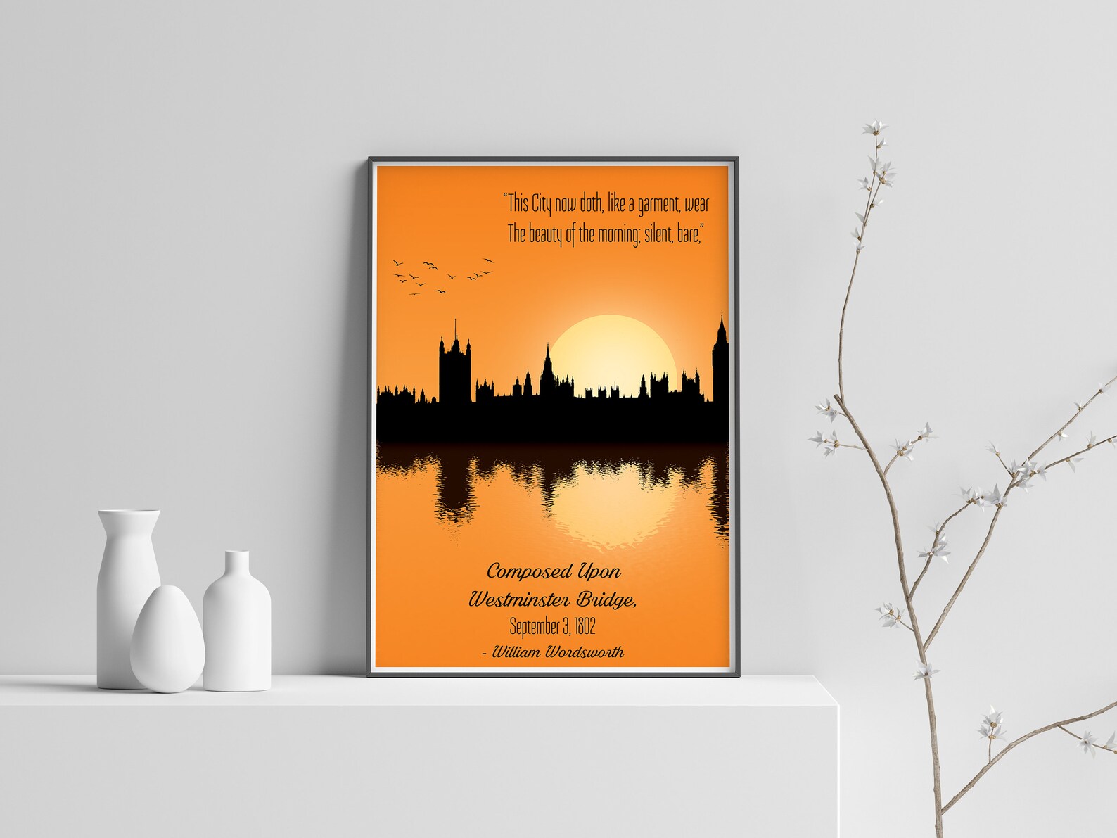 London Art, Composed Upon Westminster Bridge, William Wordsworth Poster ...