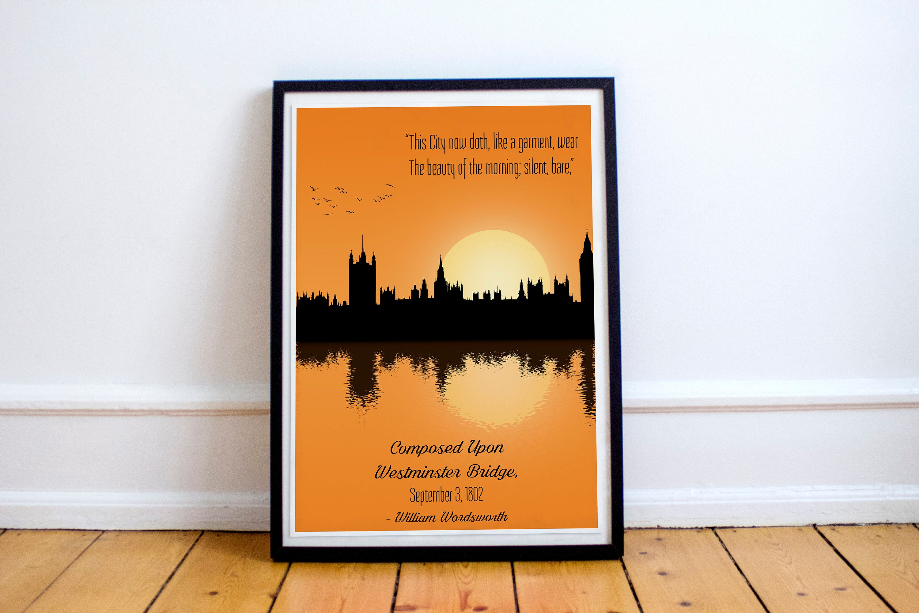 London Art, Composed Upon Westminster Bridge, William Wordsworth Poster ...