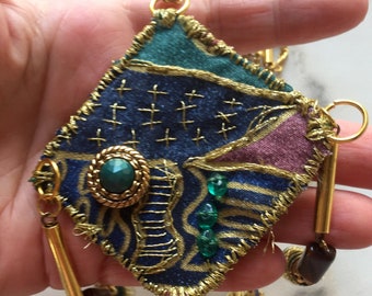 Textile Art Jewelry | Etsy