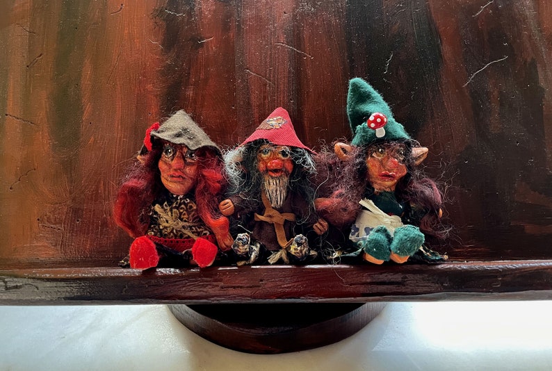 Dwarf thingol Brooch Handmade Gnome Elf OOAK Doll Clay Art Miniature ...