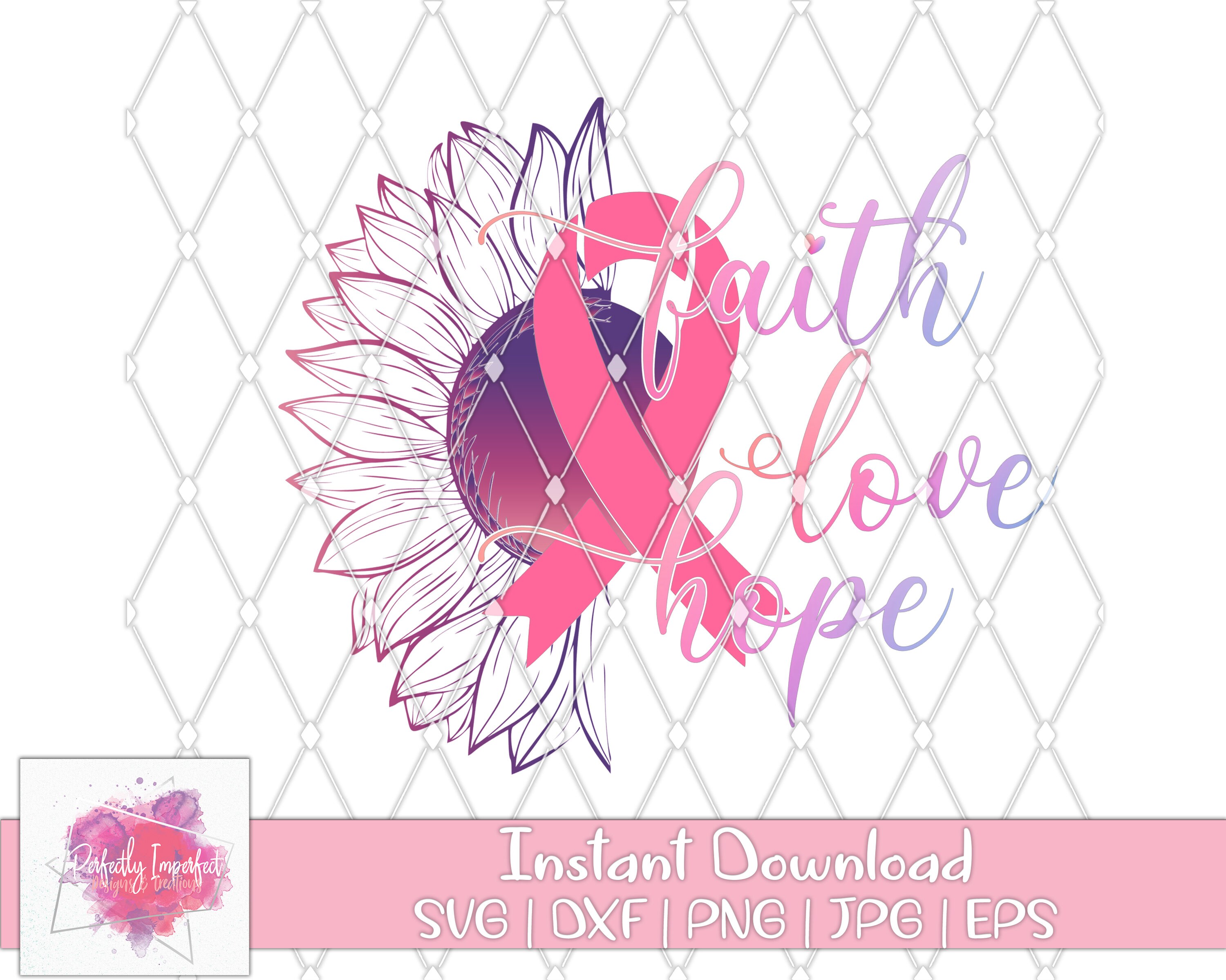 Breast Cancer Svg Faith Love Hope Svg Breast Cancer - Etsy
