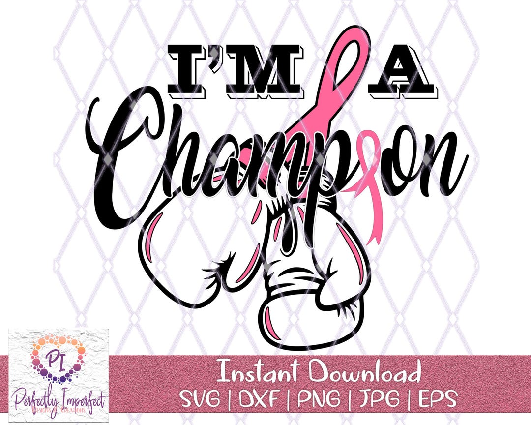 Cancer Champion Svg | Breast Cancer Svg | Pink Ribbon Svg | Fighter Svg ...