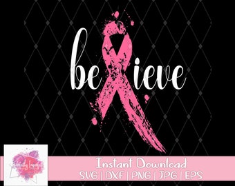 Breast Cancer Awareness Ribbon Heart Butterflies SVG - Etsy
