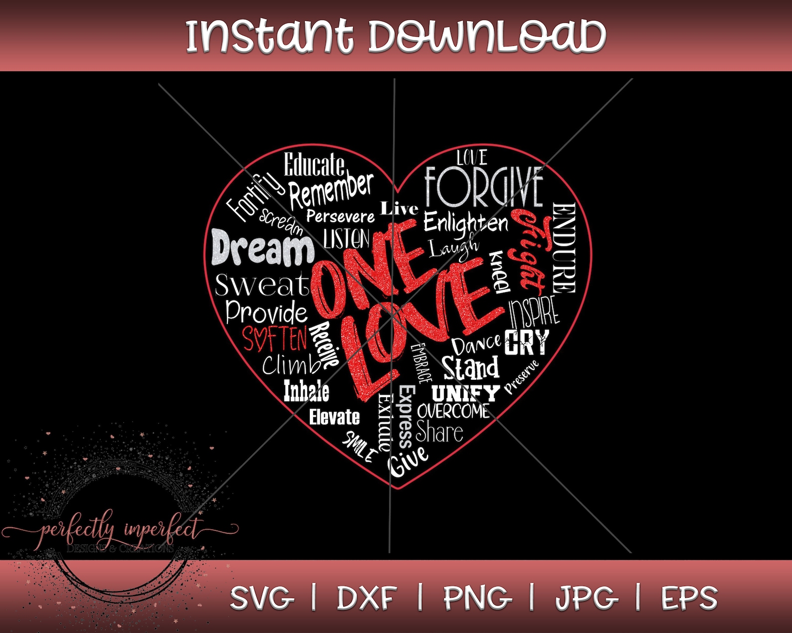 One Love SVG Cut File Heart Svg Svg Cutting Files for - Etsy
