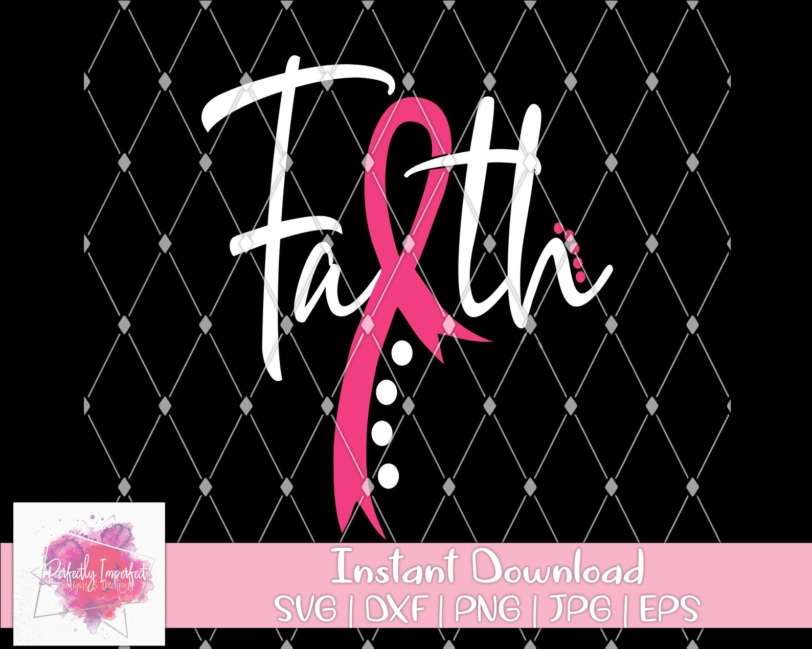 Faith Ribbon Svg Breast Cancer Svg Cancer Survivor Svg Fight for the ...
