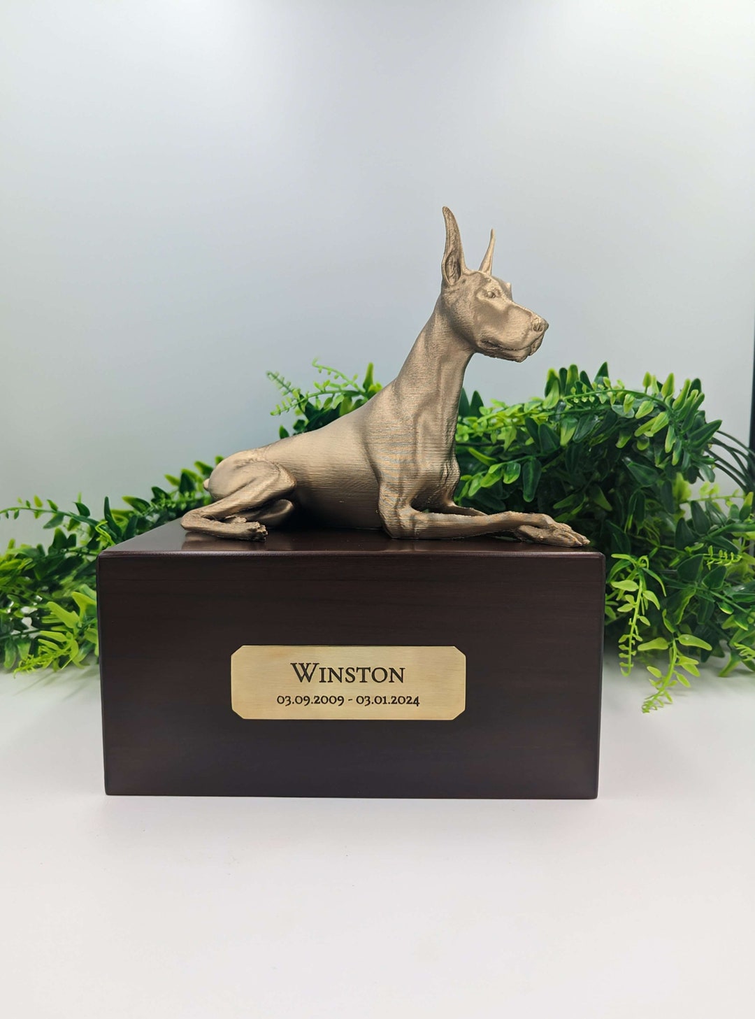 Handmade Doberman Ashes Urn | Pet Memorial | Dog Ashes Box | Custom ...