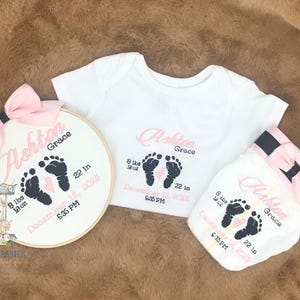 Custom Birth Announcement Sign – Unique Baby Footprint Hoop, Newborn ...