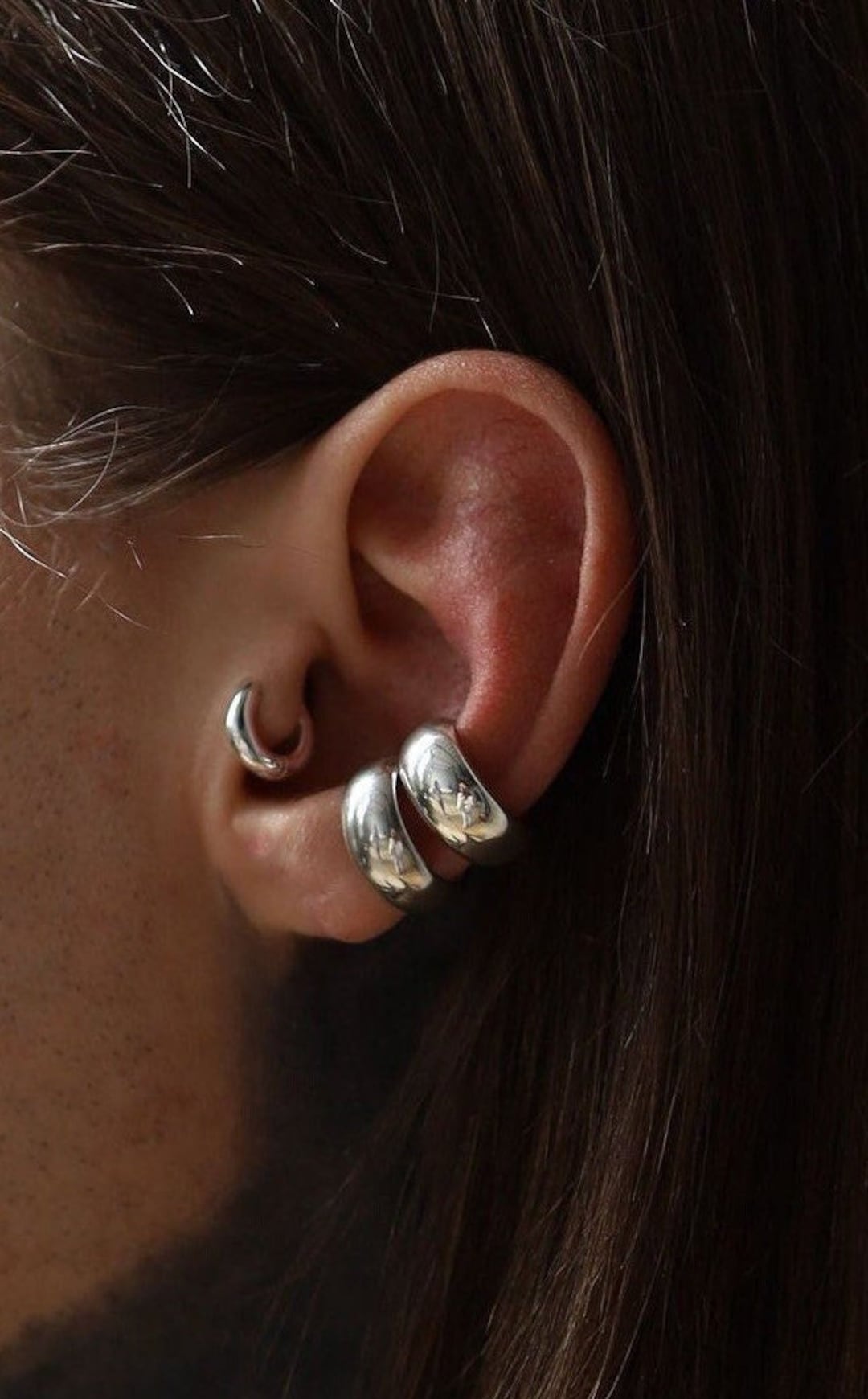 Ear Cuff Low Domed Cartilage Silver Earring. - Etsy