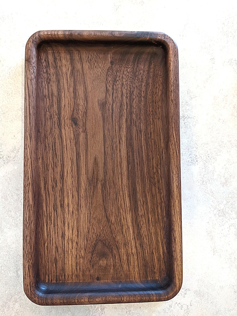 Walnut Catch All Tray Remote Desk Nightstand Organizer. - Etsy