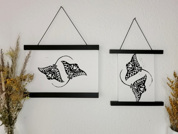 Linocut ray Dance Linocut Unique Handmade Art - Etsy