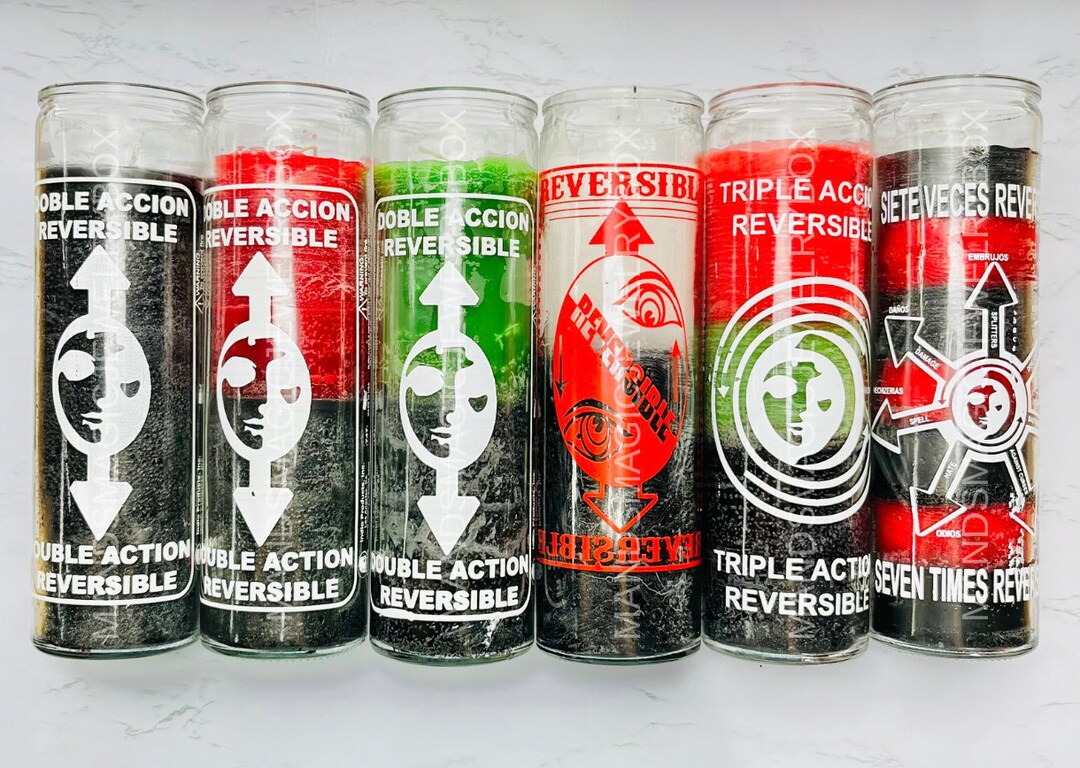 Doubletriple7x Action Reversible Glass Candles Velas De Vidrio ...
