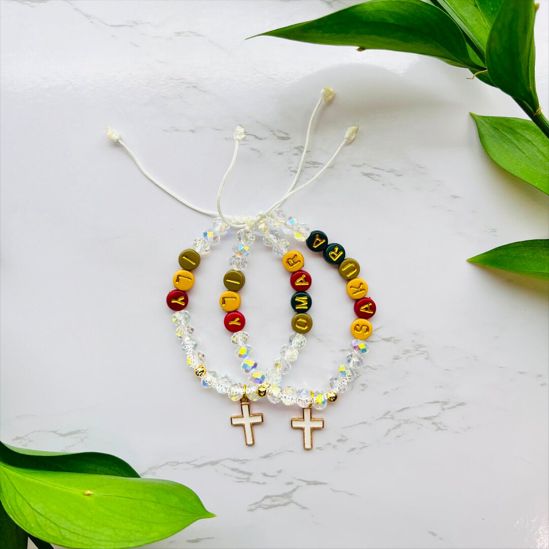 Remembrance Name Bracelet, Memory Bracelet, Cross Bracelet, Love One's ...