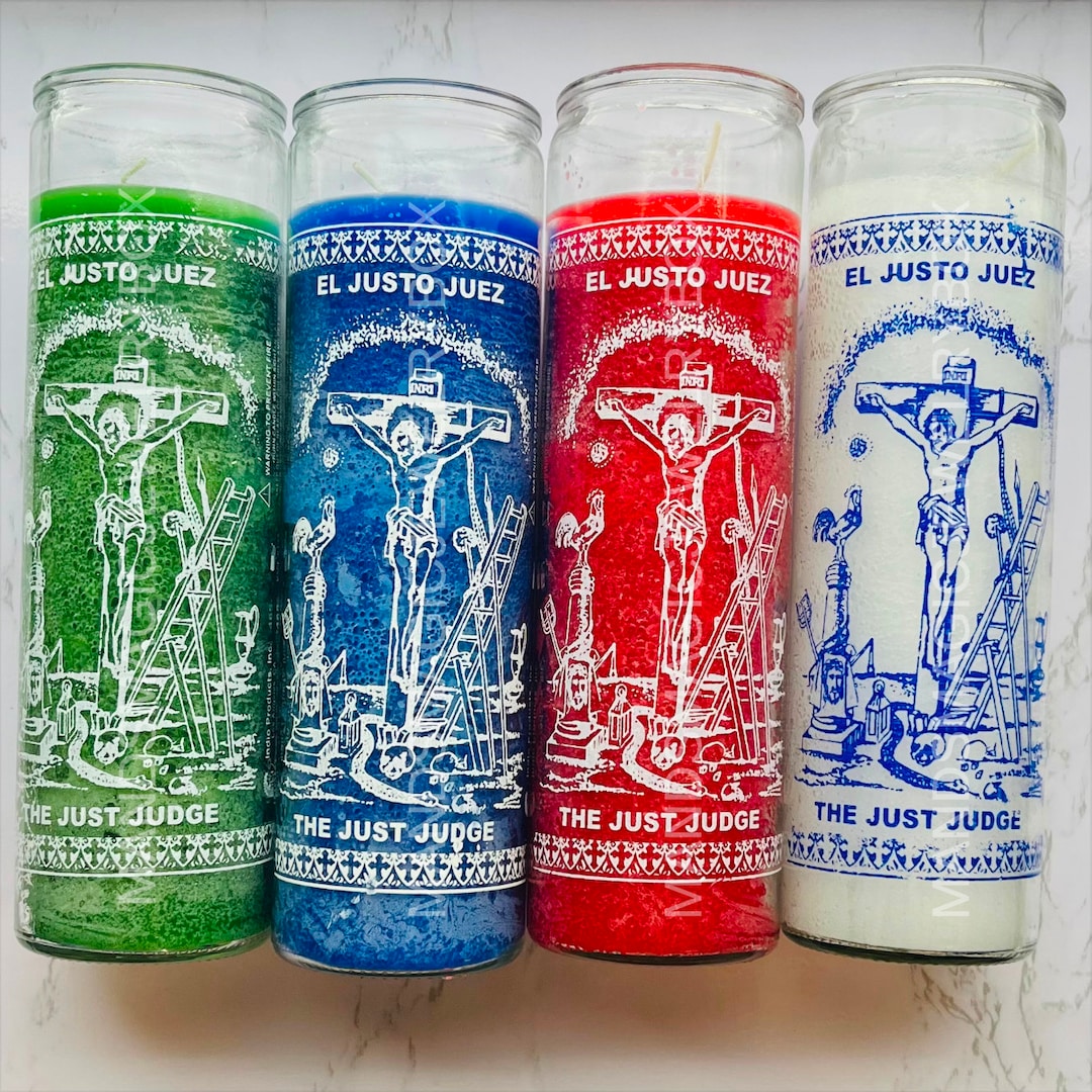 The Just Judge Glass Candle | La Vela De Cristal El Justo Juez - Etsy