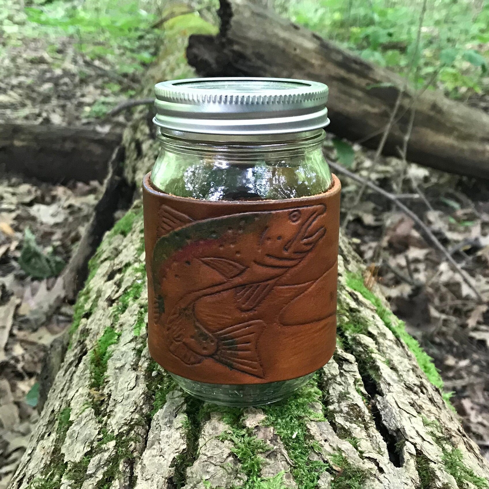 Trout Fishing Leather Mug | Etsy