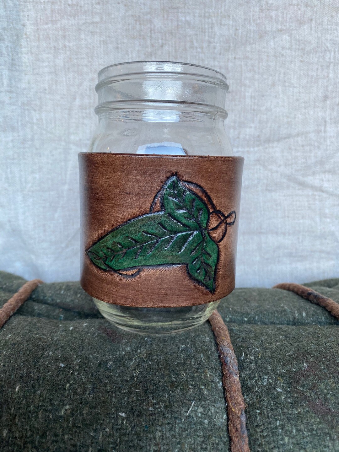 Leaf of Lorien Leather Mug / Lord of the Rings / Tolkien / Galadriel - Etsy