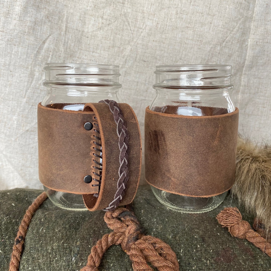 Leather Mug Sleeve / Camping Mug / Leather Cover / Mug Jacket - Etsy