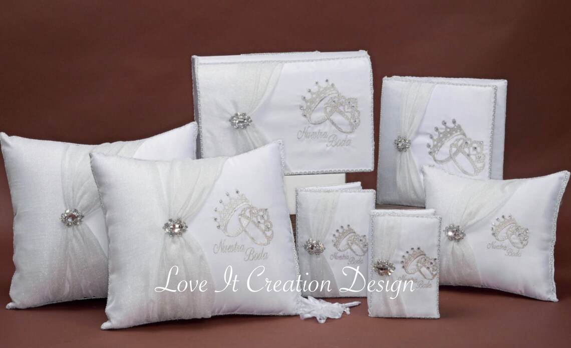 Custom Made Wedding Pillow Set/personalizado Set De Cojines Para Boda ...