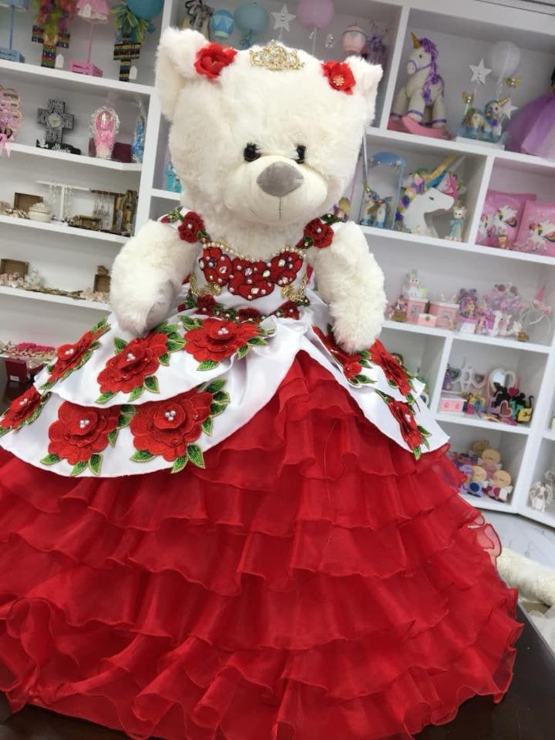 Personalized Quinceanera Teddy Bear Dress, Custom Made Teddy Bear Dress ...