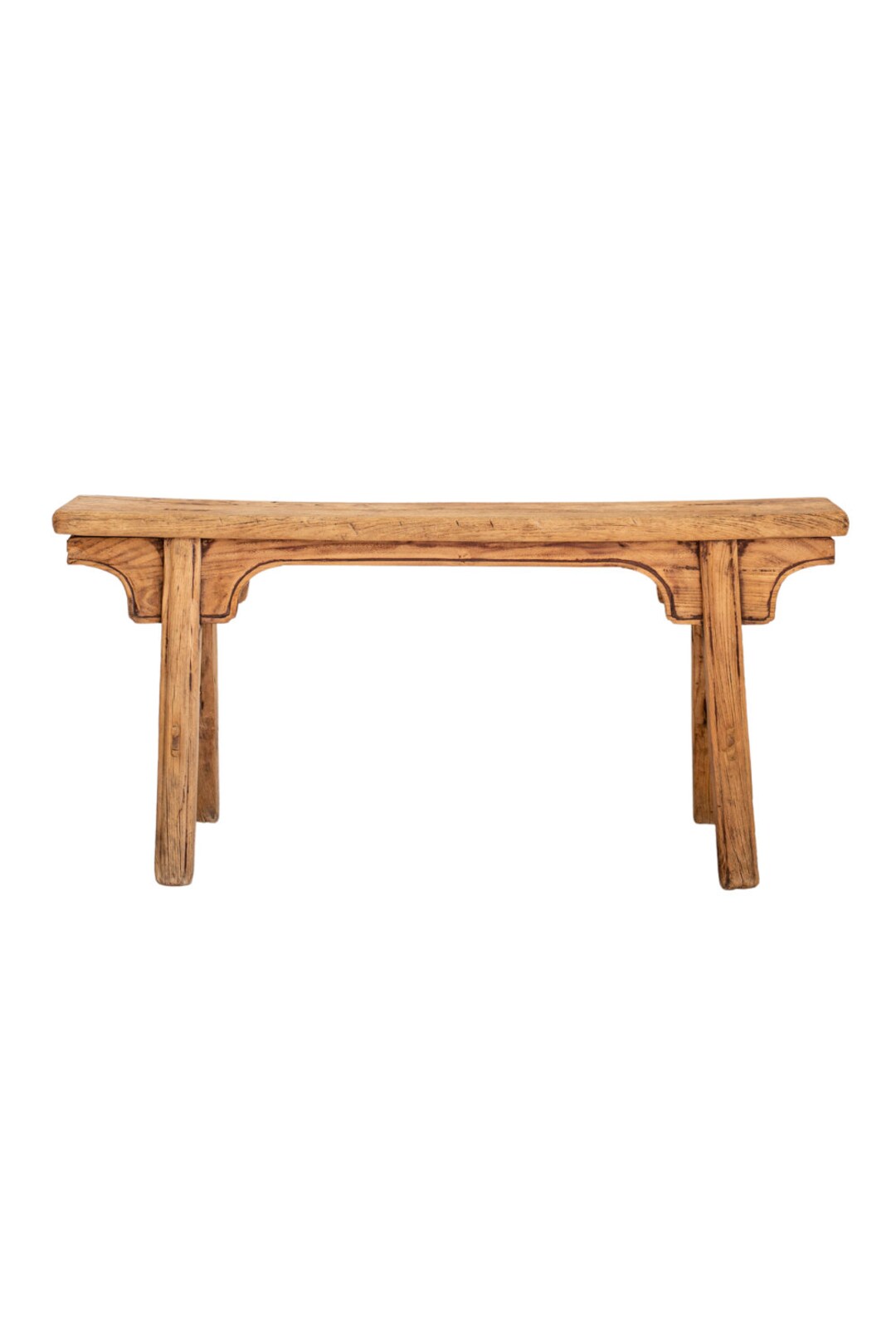 Vintage Skinny Wood Bench With Front Panel - Etsy