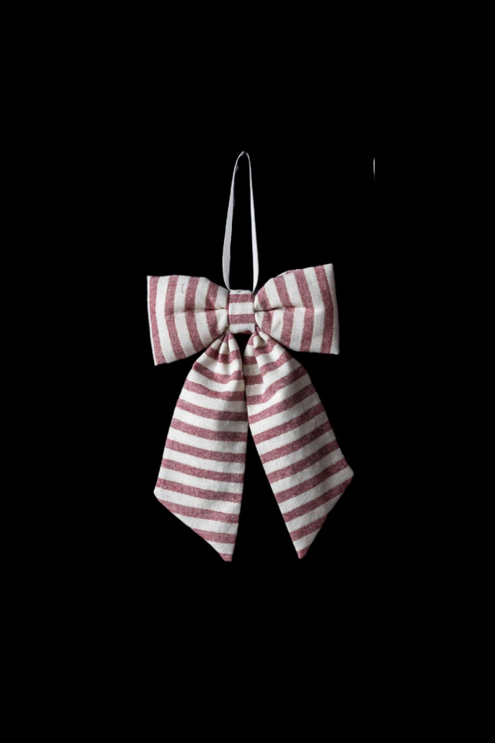 Bow Fabric Striped Red Bows Luxe B Co. - Etsy