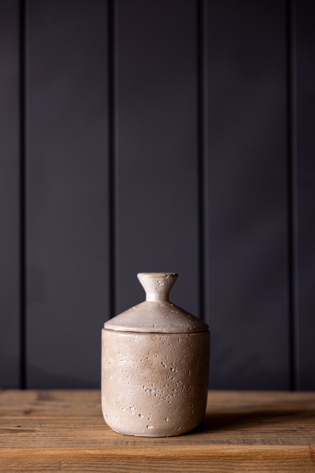 Travertine Inspired Lidded Jar - Etsy