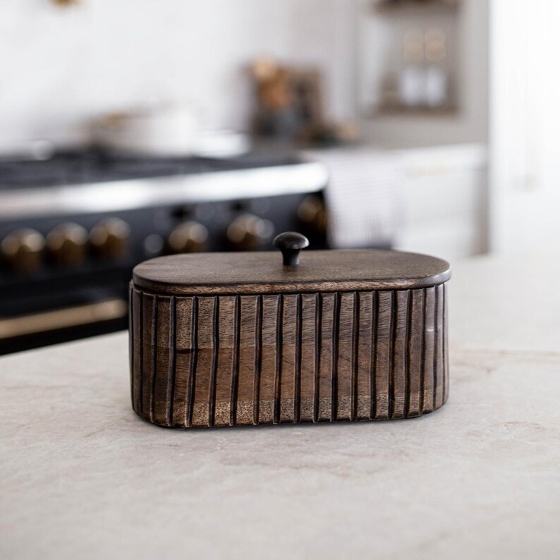 Fluted Mango Wood Box - Etsy