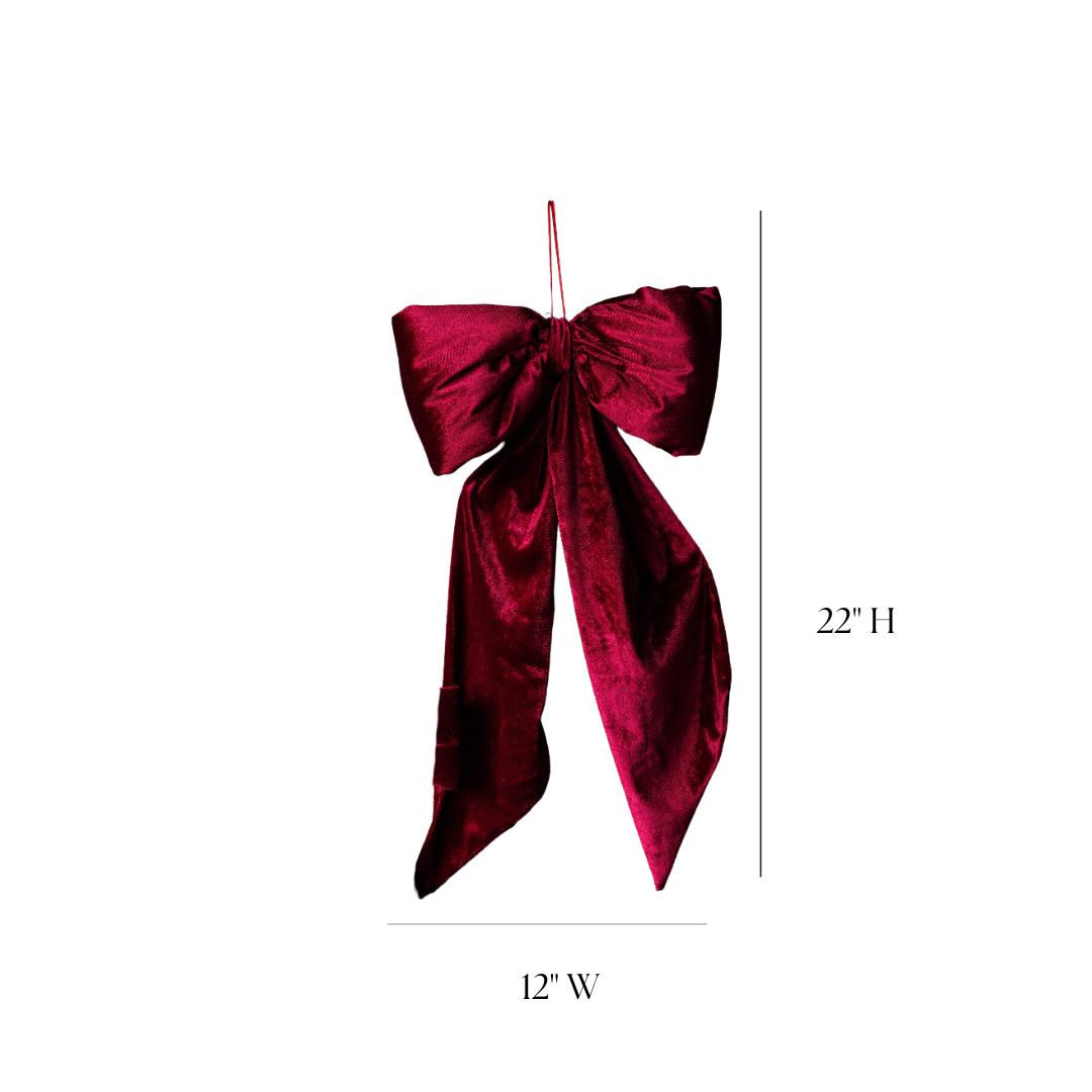 Bow Velvet Fabric Deep Red Bows Luxe B Co - Etsy