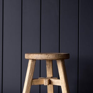 Vintage Reclaimed Round Small Stool Natural - Etsy